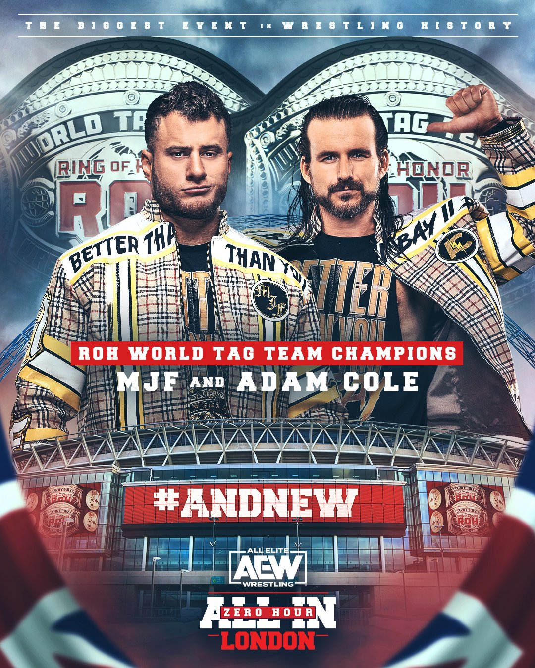 MJF & Adam Cole win ROH Tag titles at AEW All In Zero Hour MJF & Adam Cole win ROH Tag titles at AEW All In Zero Hour